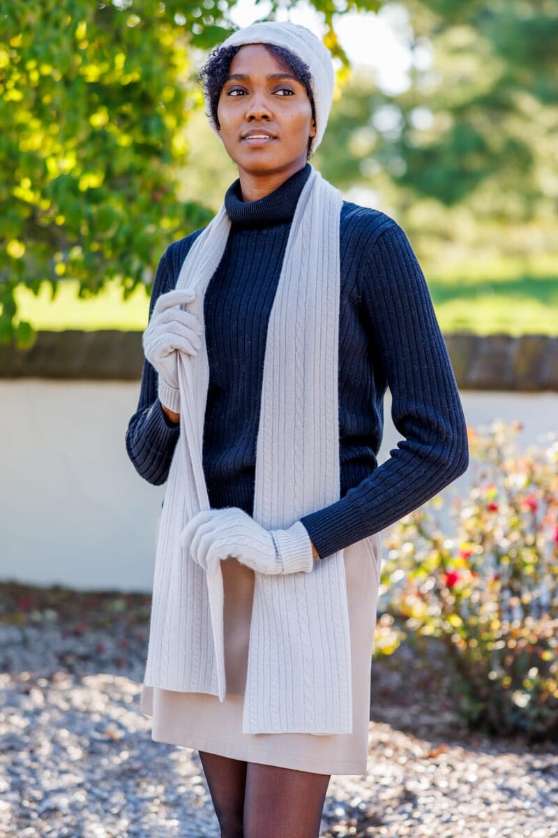 Womens Cashmere Set | Cashmere Hat, Glove & Scarf Set | Fishers Finery