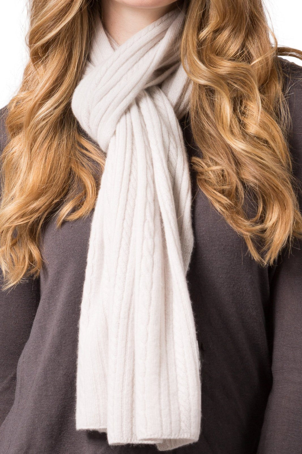 Women's Cable Knit Cashmere Scarf | Gift Ready | Fishers Finery